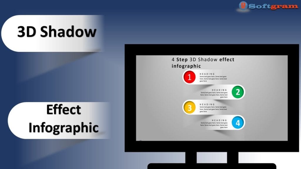 3D Shadow effect infographic PowerPoint - softgram