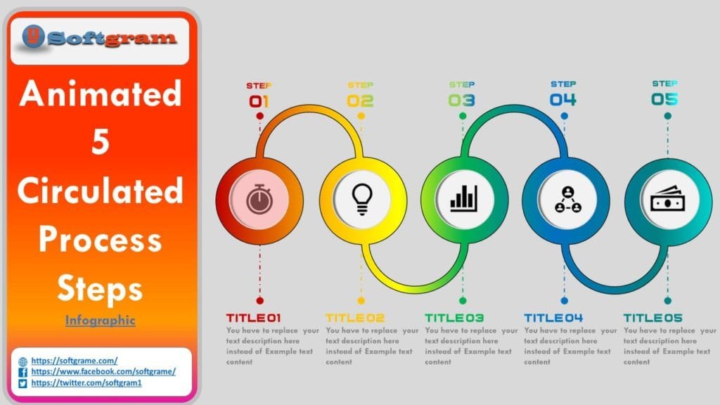 Create Animated 5 Process Steps Infographic Softgram 