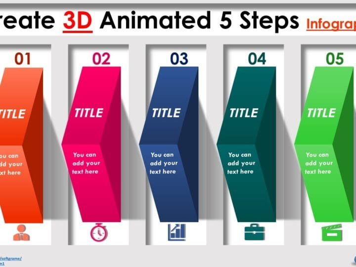 Create 3D Animated 5 Steps Infographic - softgram Create 3D Animated 5 Steps Infographic - softgram