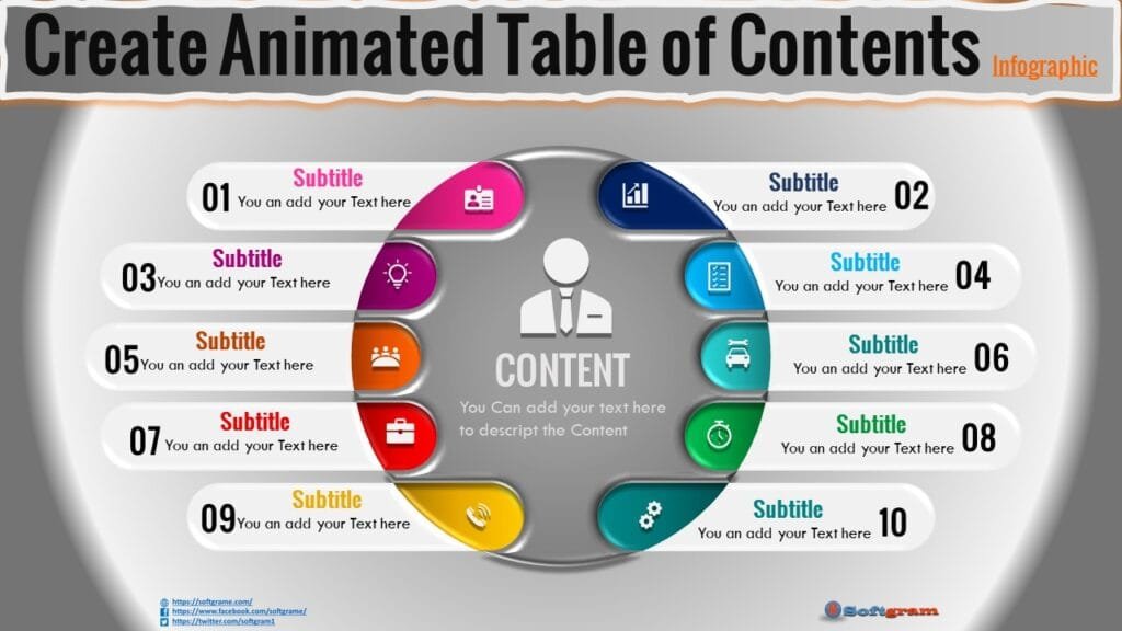 Create Animated Table of Contents Infographic - softgram